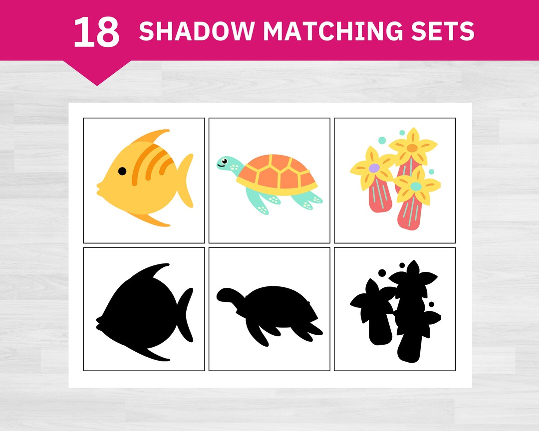 Shadow Matching Cards | Animal Matching Game | Animal Shadow Matching ...