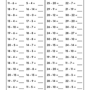 Math Drills: Addition, Subtraction, Multiplication (digital Download ...