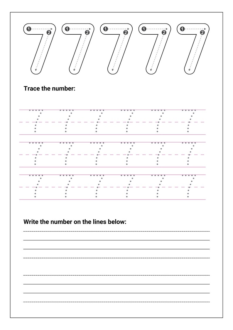 Numbers 1-10 Tracing Worksheets: Educational Printables (digital ...
