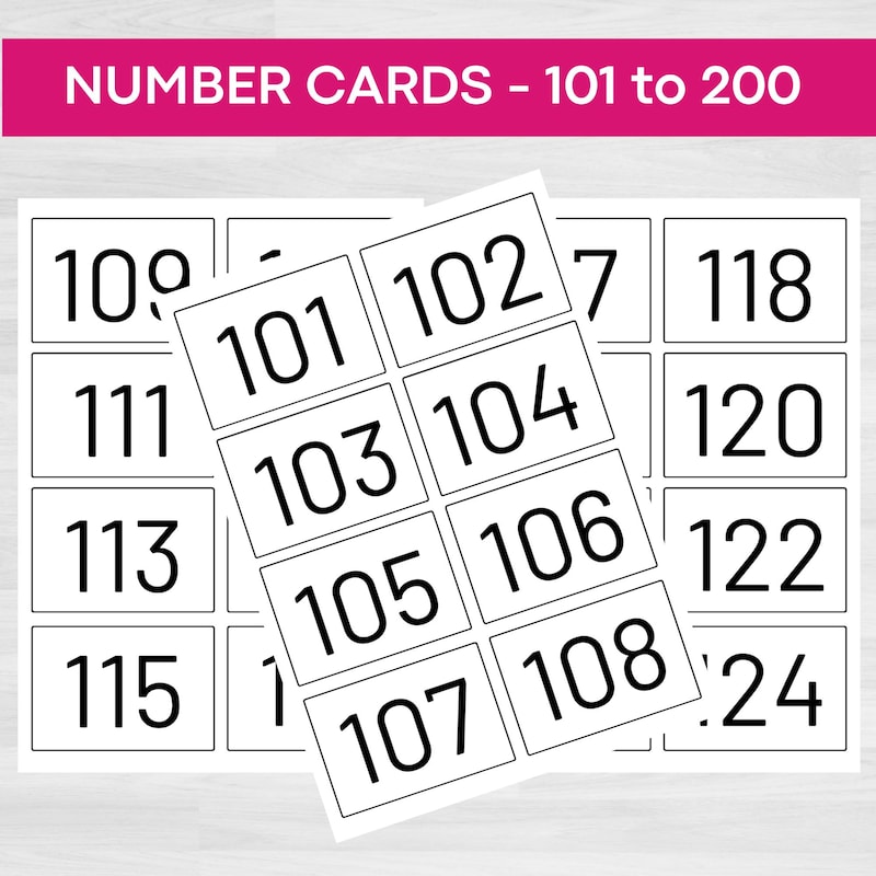 Number Flash Cards - Etsy
