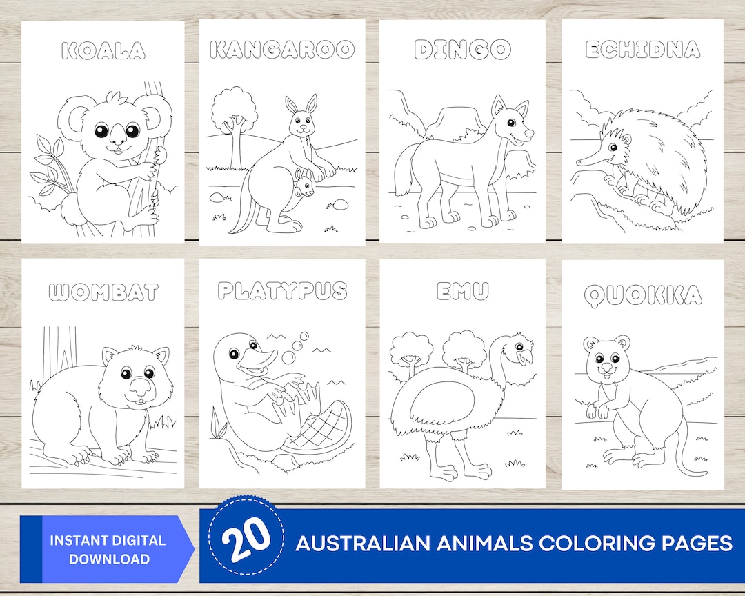 Native Australian Animals Coloring Pages Australian Animals - Etsy