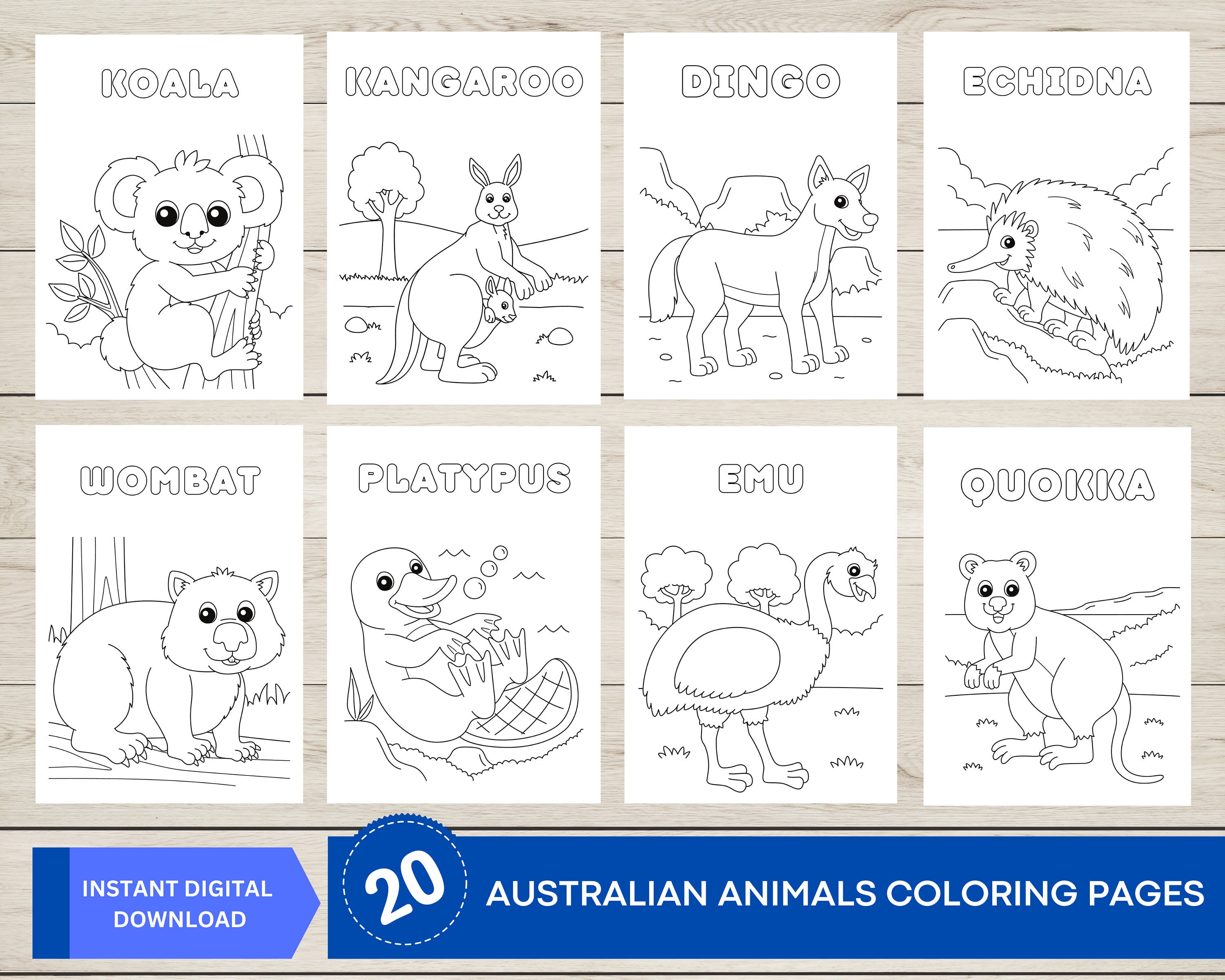 Native Australian Animals Coloring Pages Australian Animals - Etsy ...