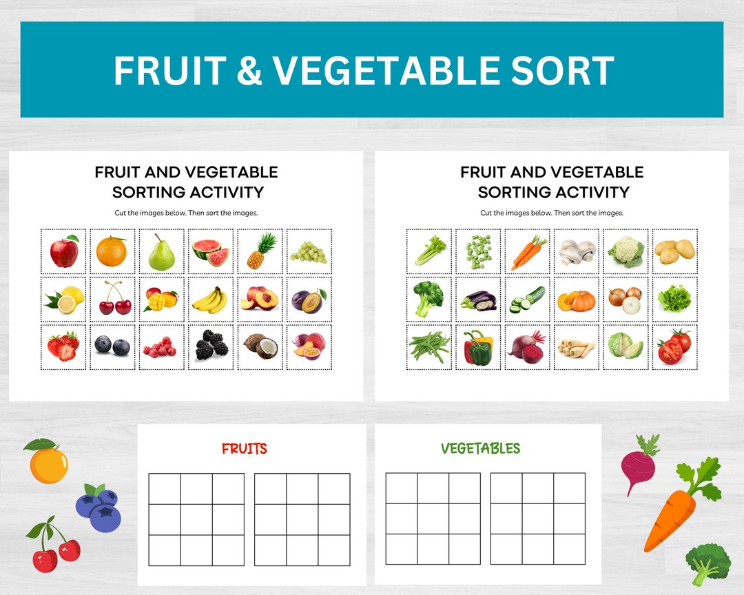 Fruit and Vegetable Sorting Fruit and Vegetable Sorting - Etsy