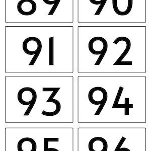Number Flash Cards 1-100: Printable Numeracy Aid (digital Download) - Etsy