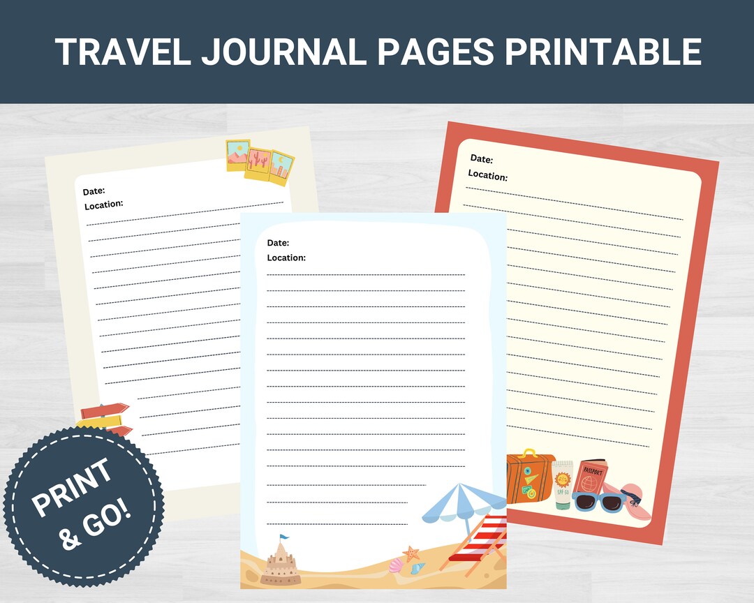 Travel Journal Printable Travel Journal Kids Travel - Etsy