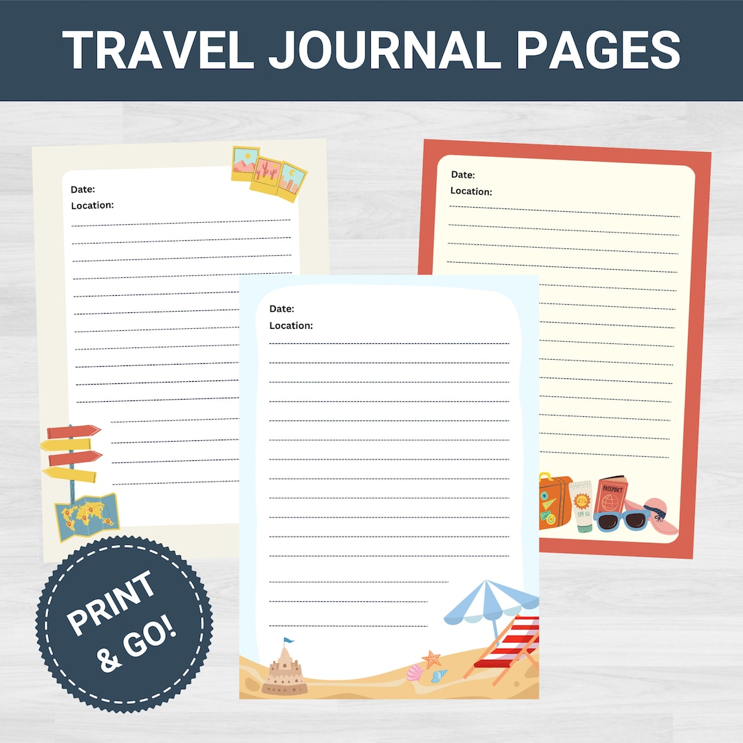 Travel Journal Printable | Travel Journal Kids | Travel Journal Digital ...