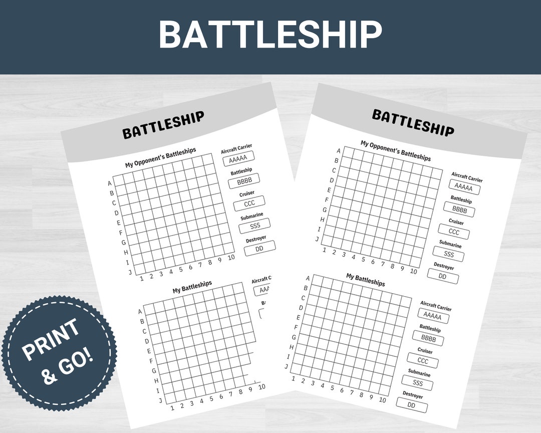 Battleship Printable Printable Battleship Game Battleship Game ...