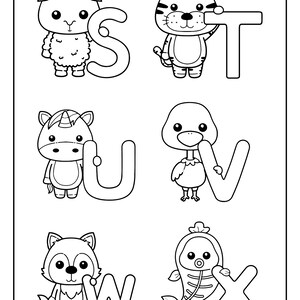 Animal Alphabet Coloring Pages: Educational Printables (digital ...