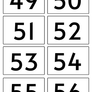 Number Flash Cards 1-100: Printable Numeracy Aid (digital Download) - Etsy
