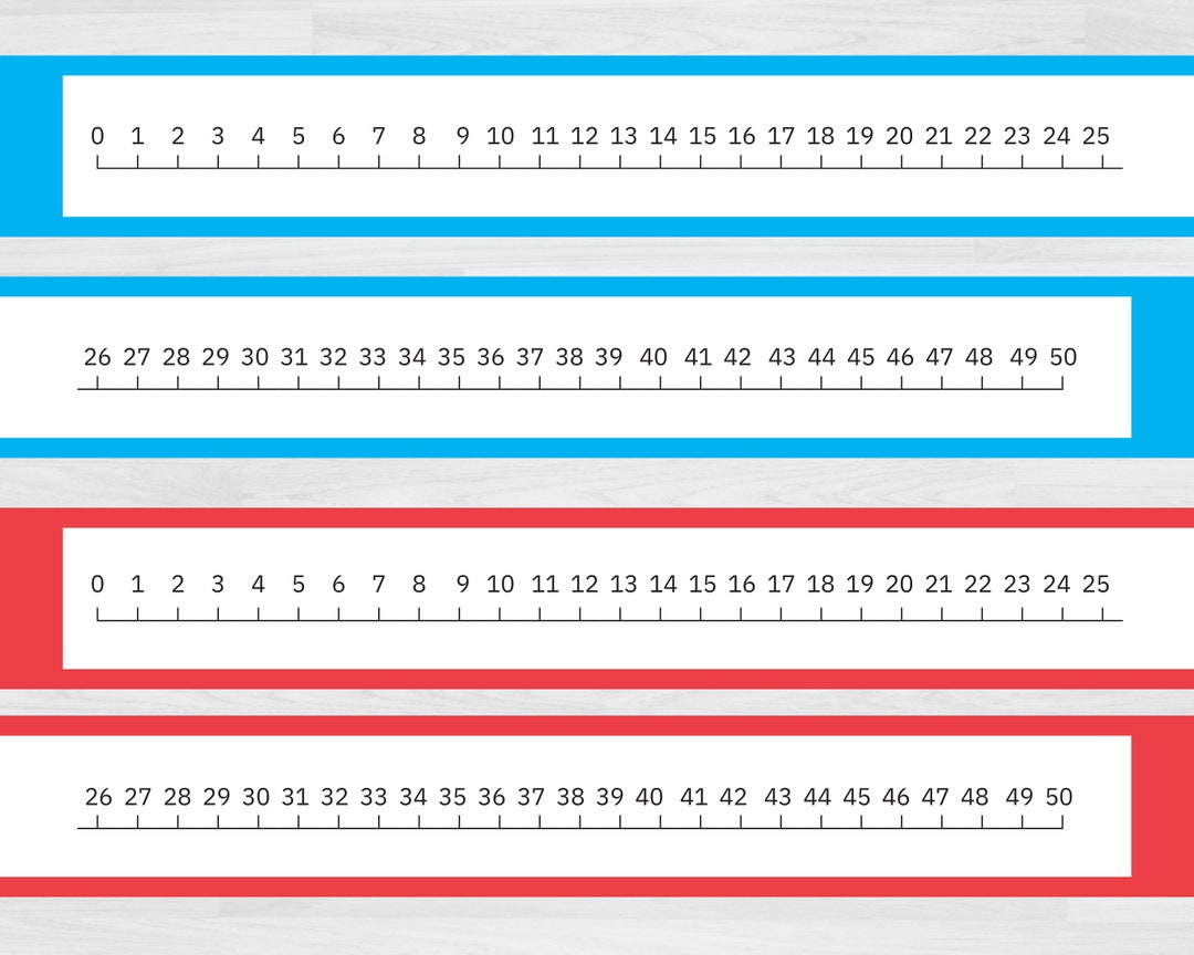 Printable Number Line 0-50 Number Line Printable Counting - Etsy Australia