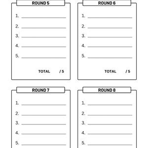 Trivia Answer Sheets: 12 Rounds, 60 Questions (digital Download) - Etsy