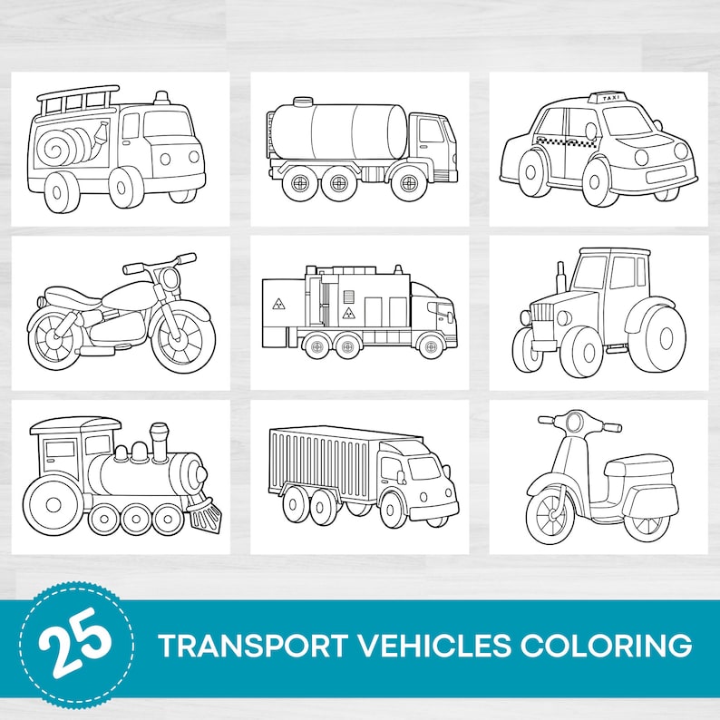Transport Vehicles Coloring Pages Transport Vehicle Coloring Activities ...