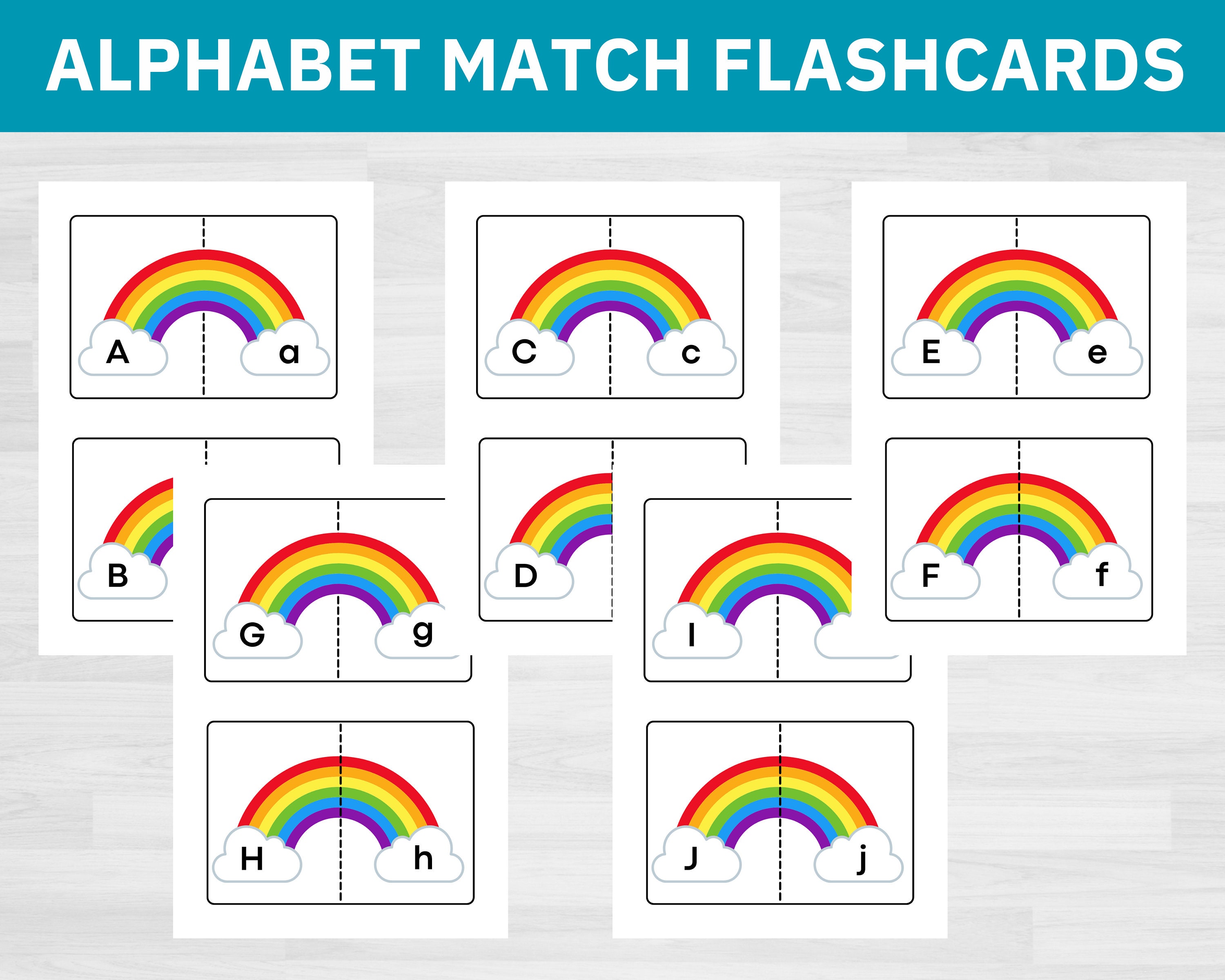 Alphabet Flashcards Alphabet Flash Cards Printable - Etsy