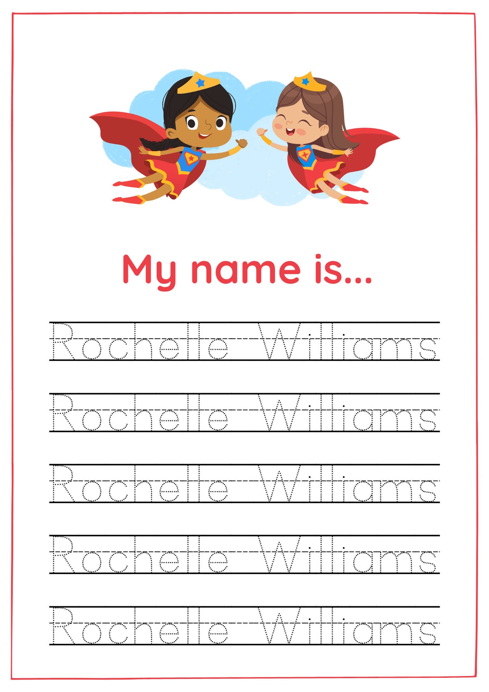 Personalized Name Tracing Worksheet: Handwriting Practice (digital ...