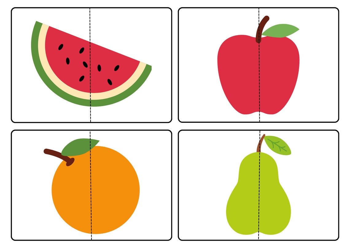 Fruit Matching Activity Fruit Flashcards Fruit Matching Printable Fruit ...