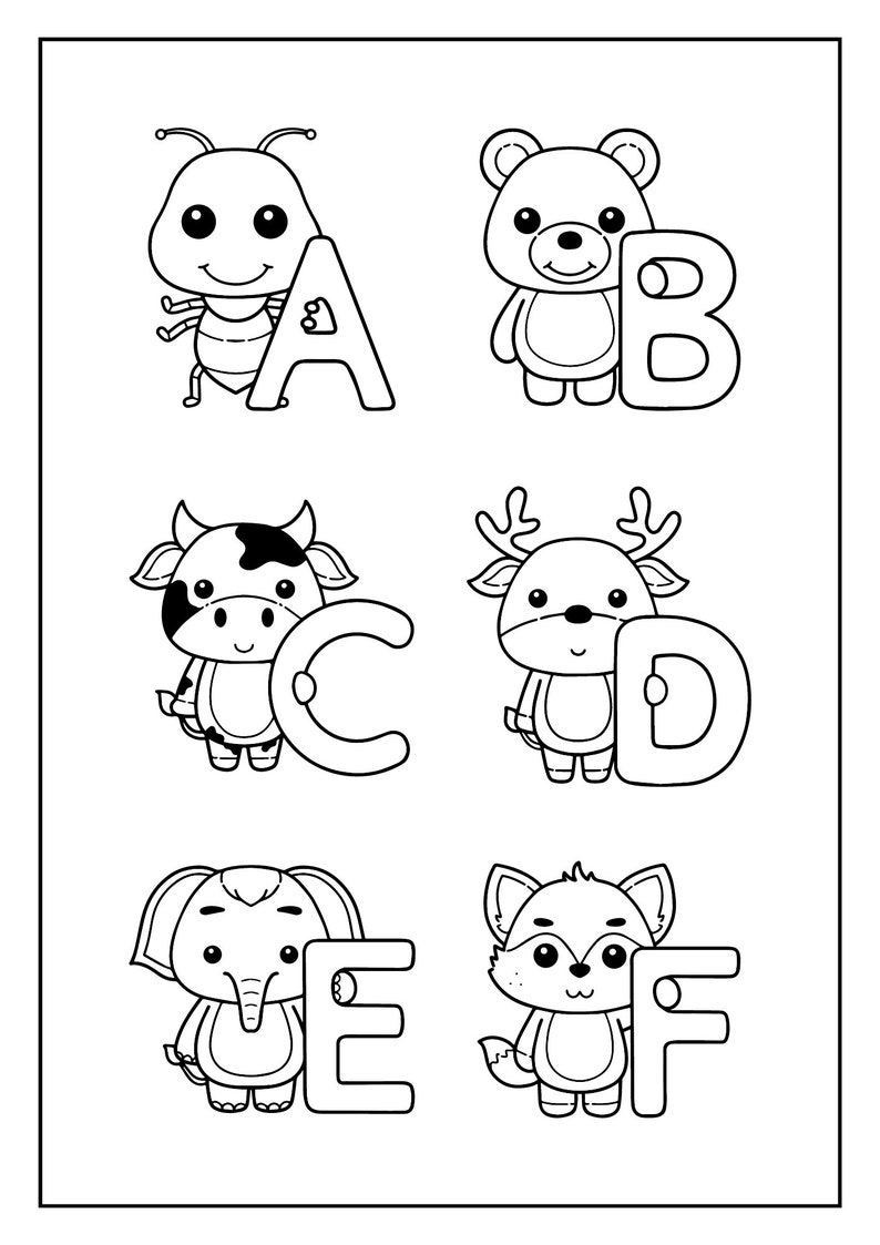 Animal Alphabet Printable | Alphabet Worksheets | Letter Worksheets for ...