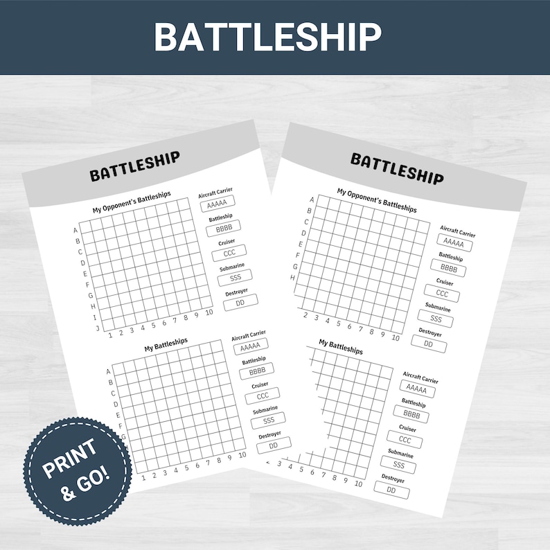 Battleship Printable | Printable Battleship Game | Battleship Game ...