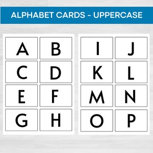 Uppercase Alphabet Flash Cards: Printable Literacy Aids (digital ...
