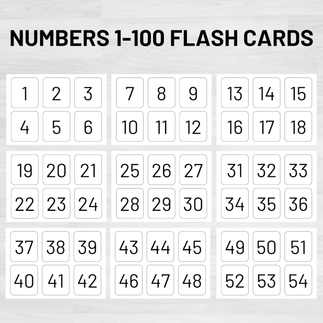 Numbers 1-100 Flashcards | Count to 100 | Learn to Count | Math ...