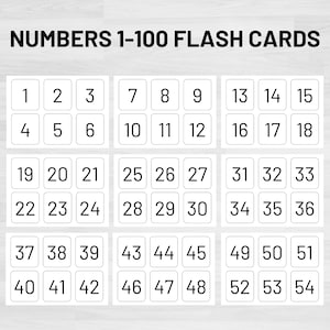 Numbers 1-100 Flashcards | Count to 100 | Learn to Count | Math ...