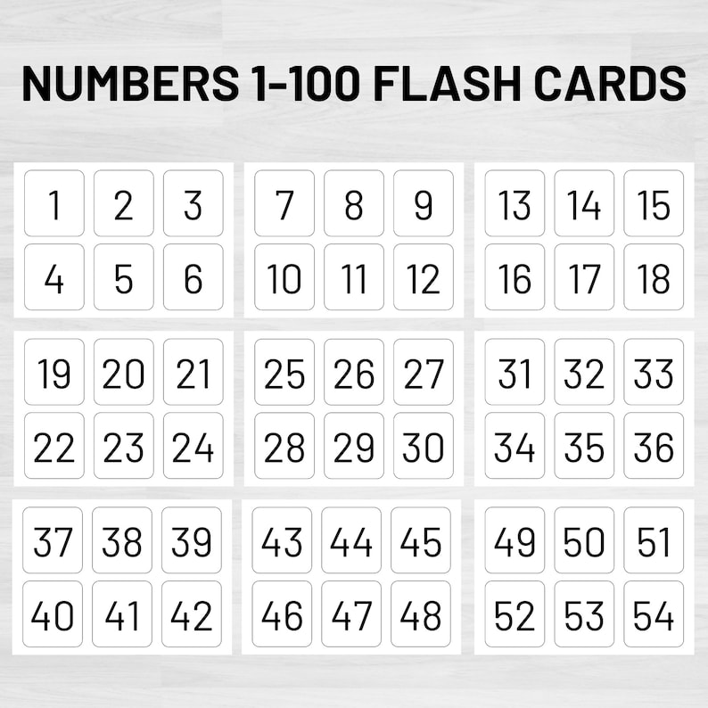 Tarjetas didácticas de los números del 1 al 100 / Contar hasta 100 ...