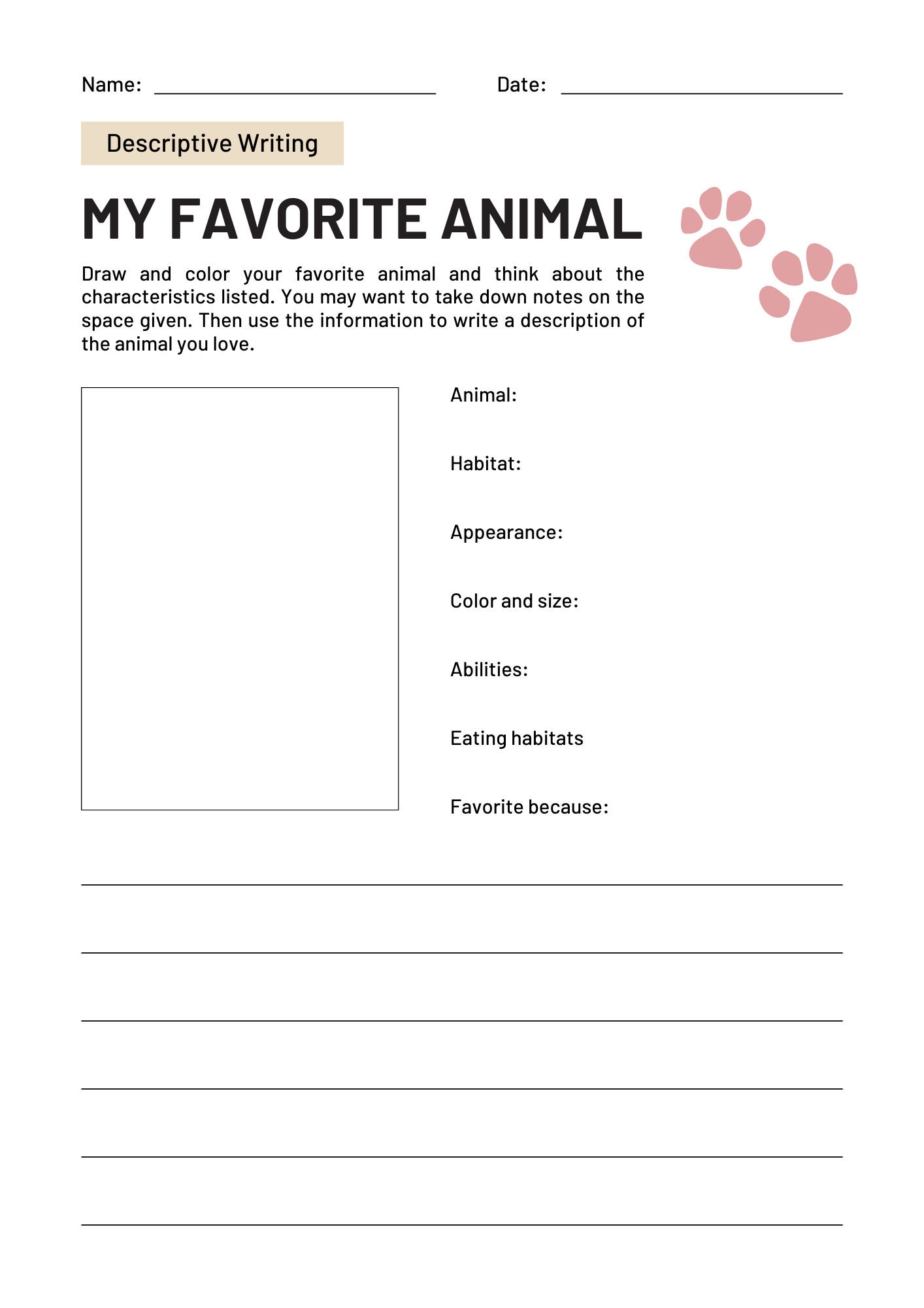 Descriptive Writing Prompts: Story Starters & Draw and Write (digital ...