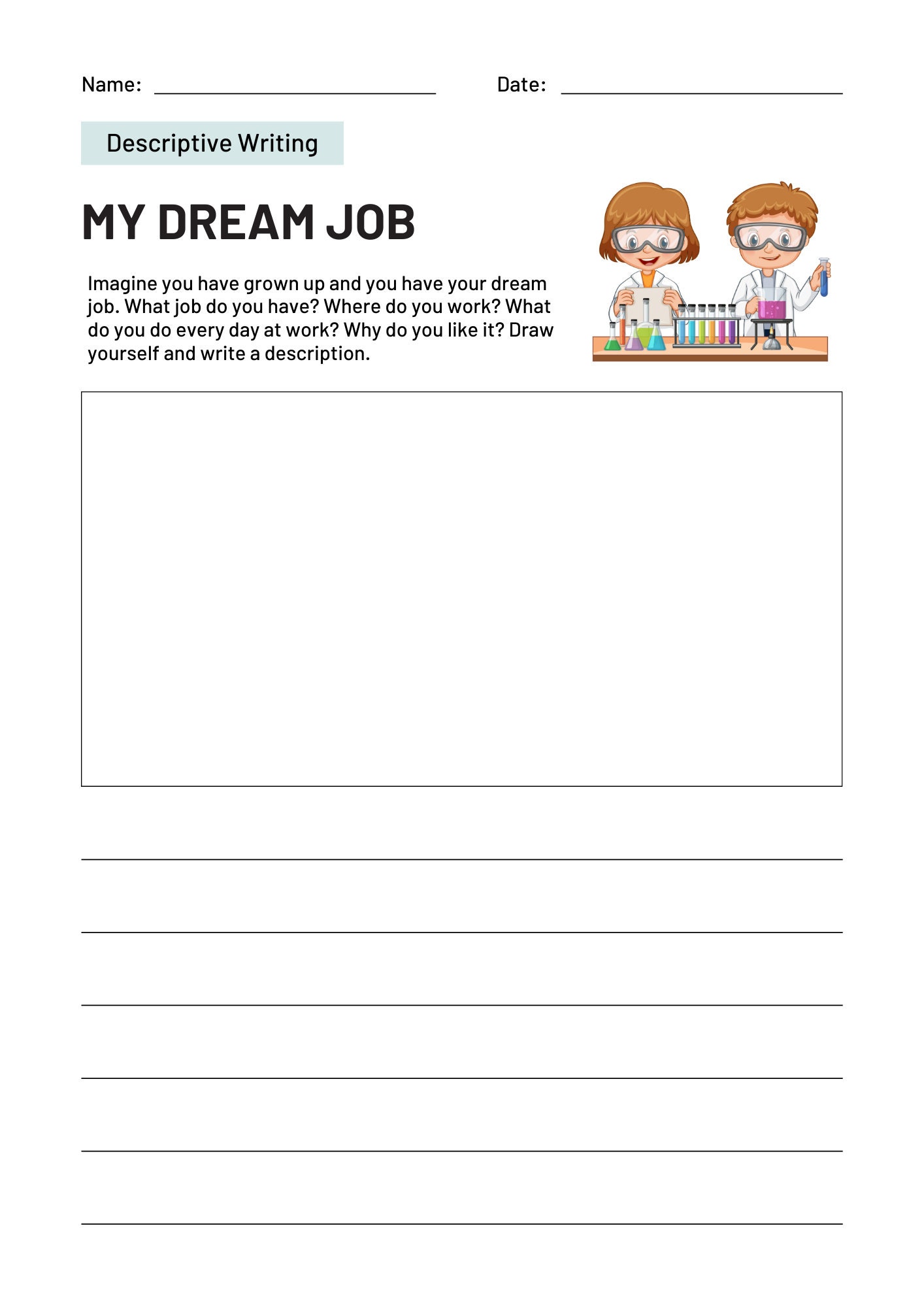 Descriptive Writing Prompts: Story Starters & Draw and Write (PDF ...