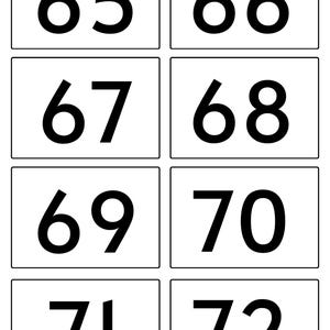 Number Flash Cards 1-100: Printable Numeracy Aid (digital Download) - Etsy