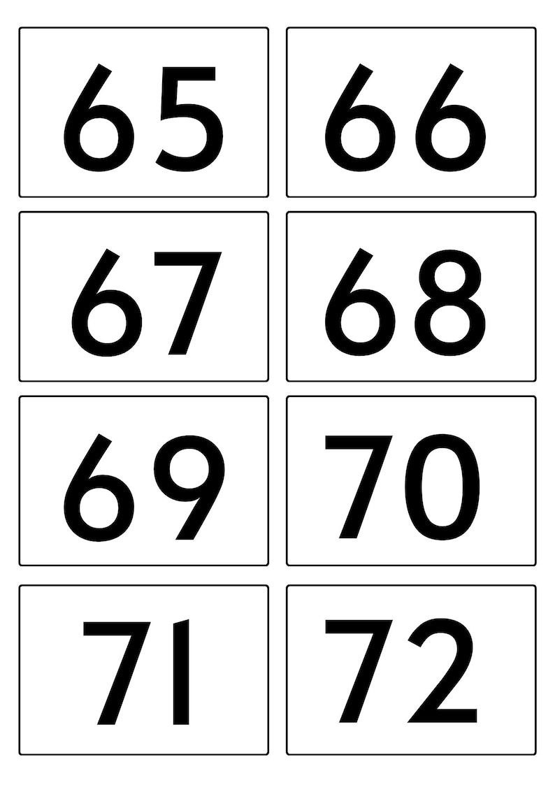 Number Flash Cards 1-100: Printable Numeracy Aid (digital Download) - Etsy