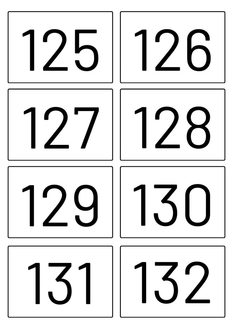 Number Flash Cards 101-200: Printable Numeracy Aid (digital Download ...