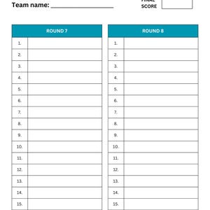 Trivia Answer Sheets | Trivia Quiz | Trivia Night | Printable Trivia ...