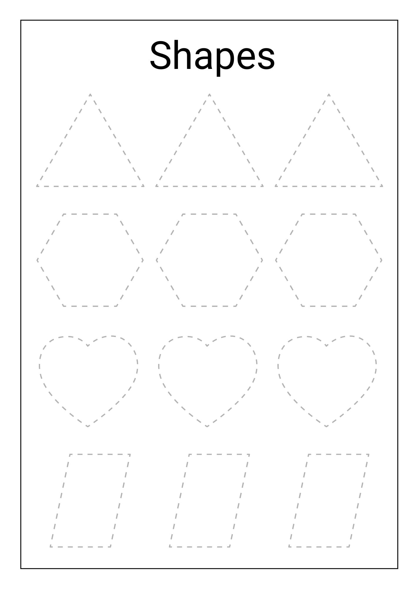 Hojas De Trabajo De Trazado De Formas En Formato Pdf