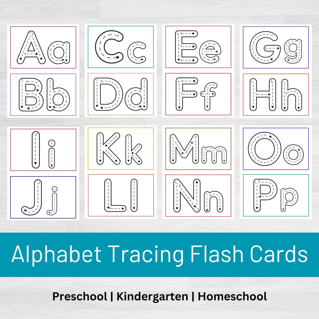 Alphabet Tracing Flash Cards: ABC Handwriting Practice (PDF Download ...