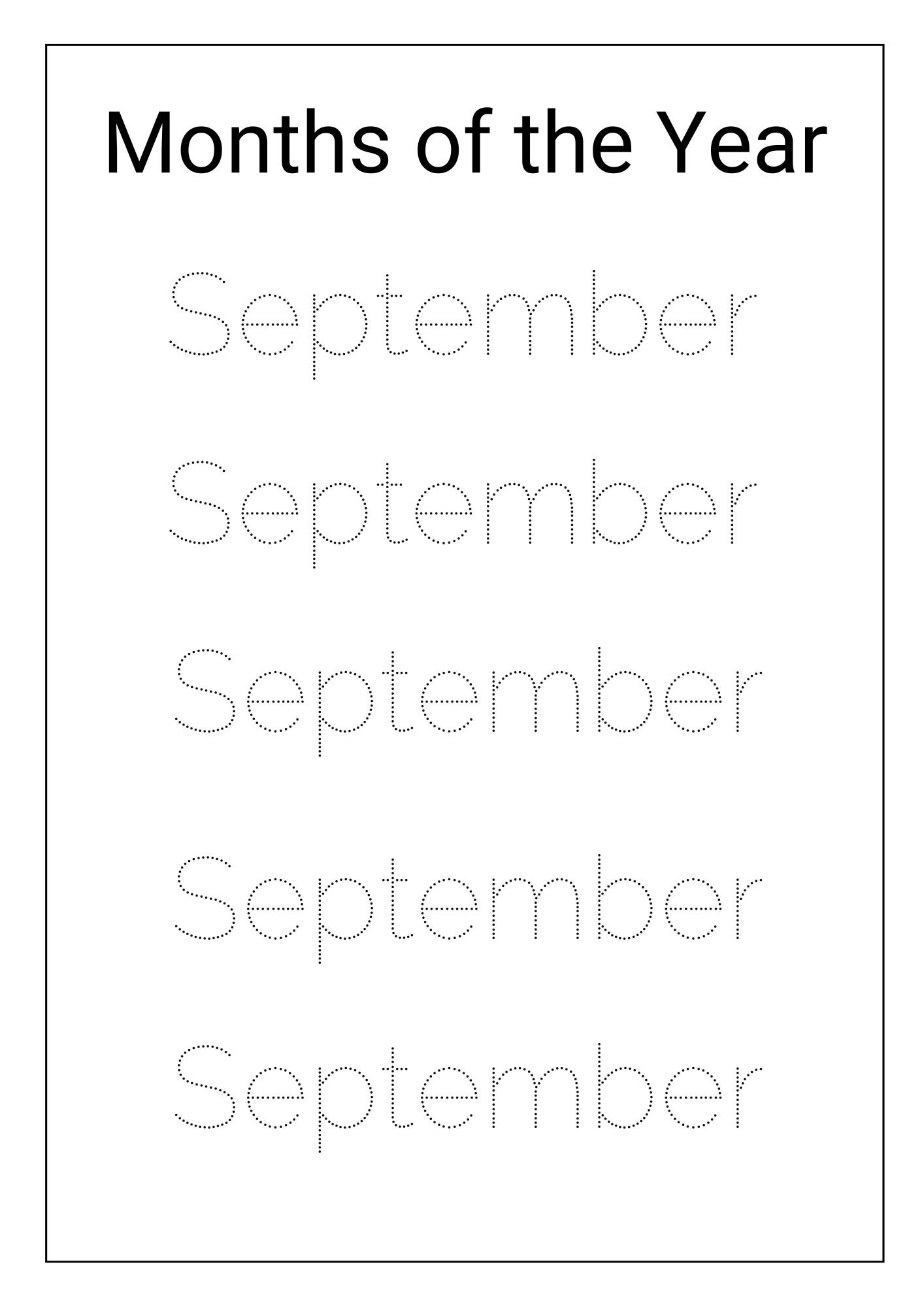 Months of the Year Months of the Year Printable Tracing Worksheets ...