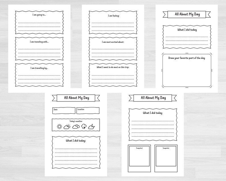 Travel Journal Printable Travel Journal Kids Travel Journal Digital ...