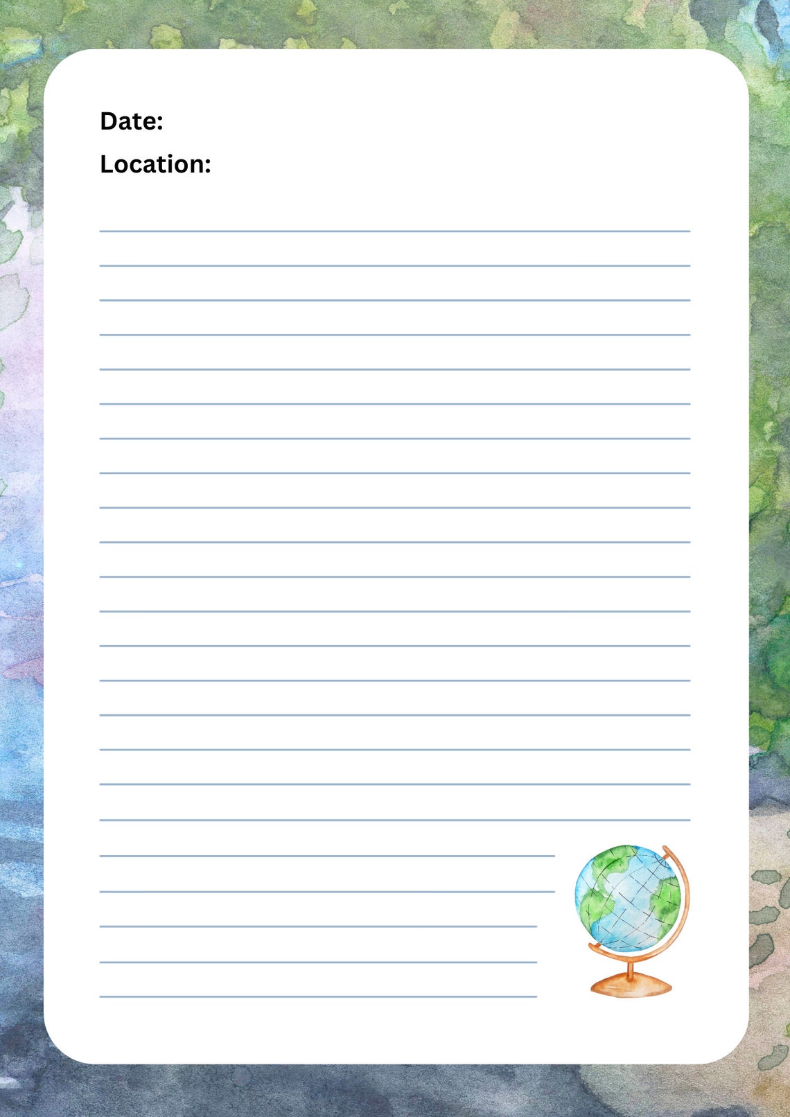 Travel Journal Printable Kid's Travel Journal Travel Journal Digital ...