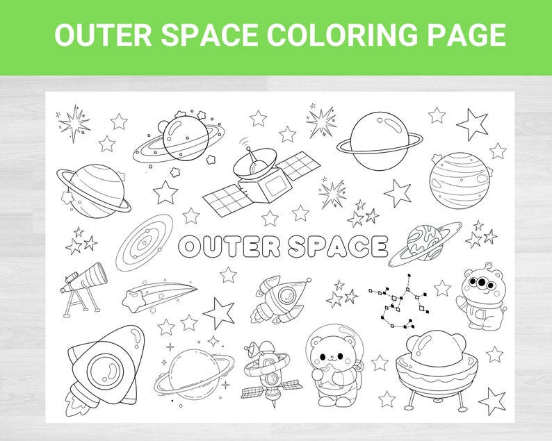 Outer Space Coloring Outer Space Printable Space Coloring - Etsy