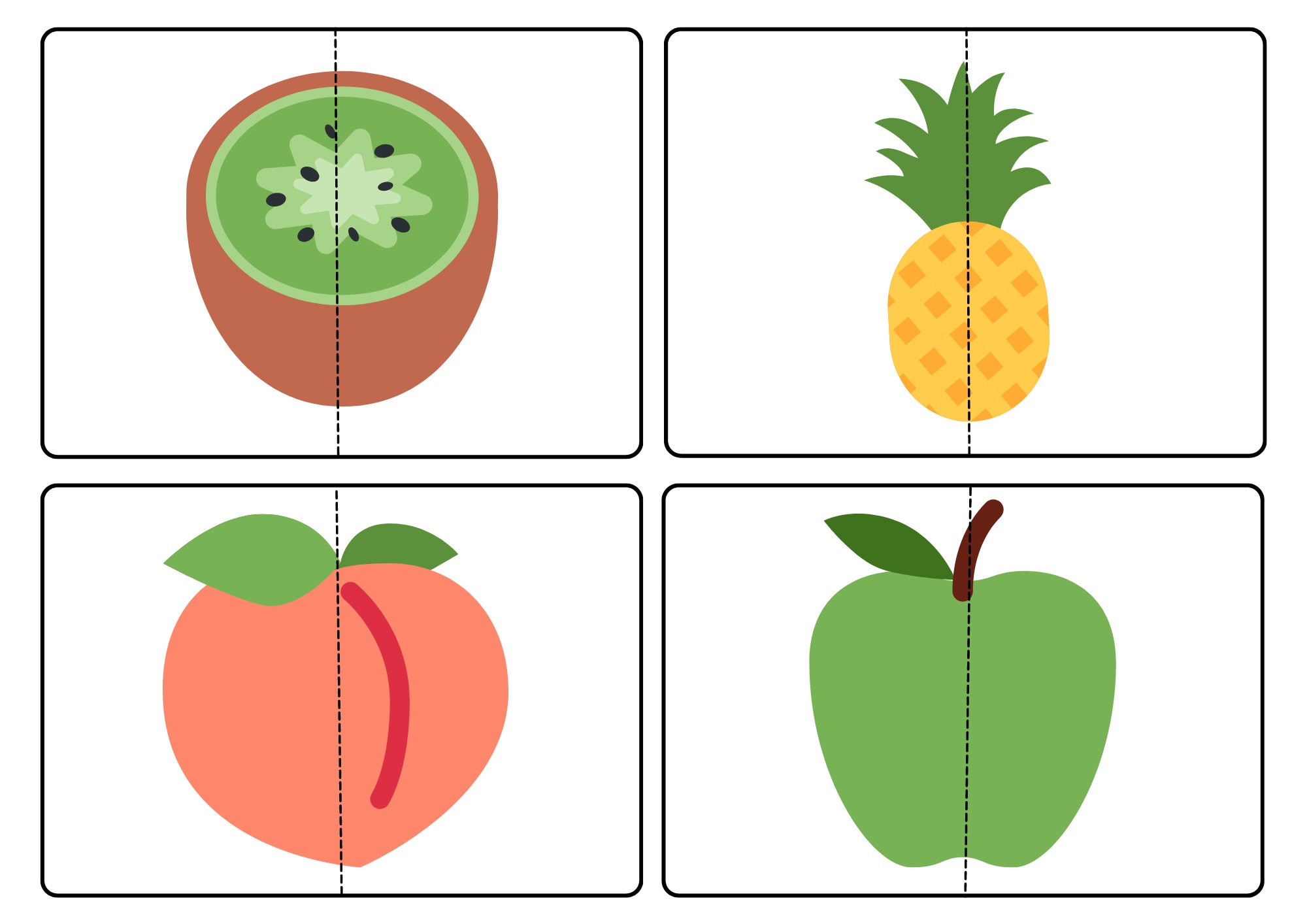 Fruit Matching Game: Educational Flashcards (digital Download) - Etsy