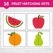 Fruit Matching Activity | Fruit Flashcards| Fruit Matching Printable ...
