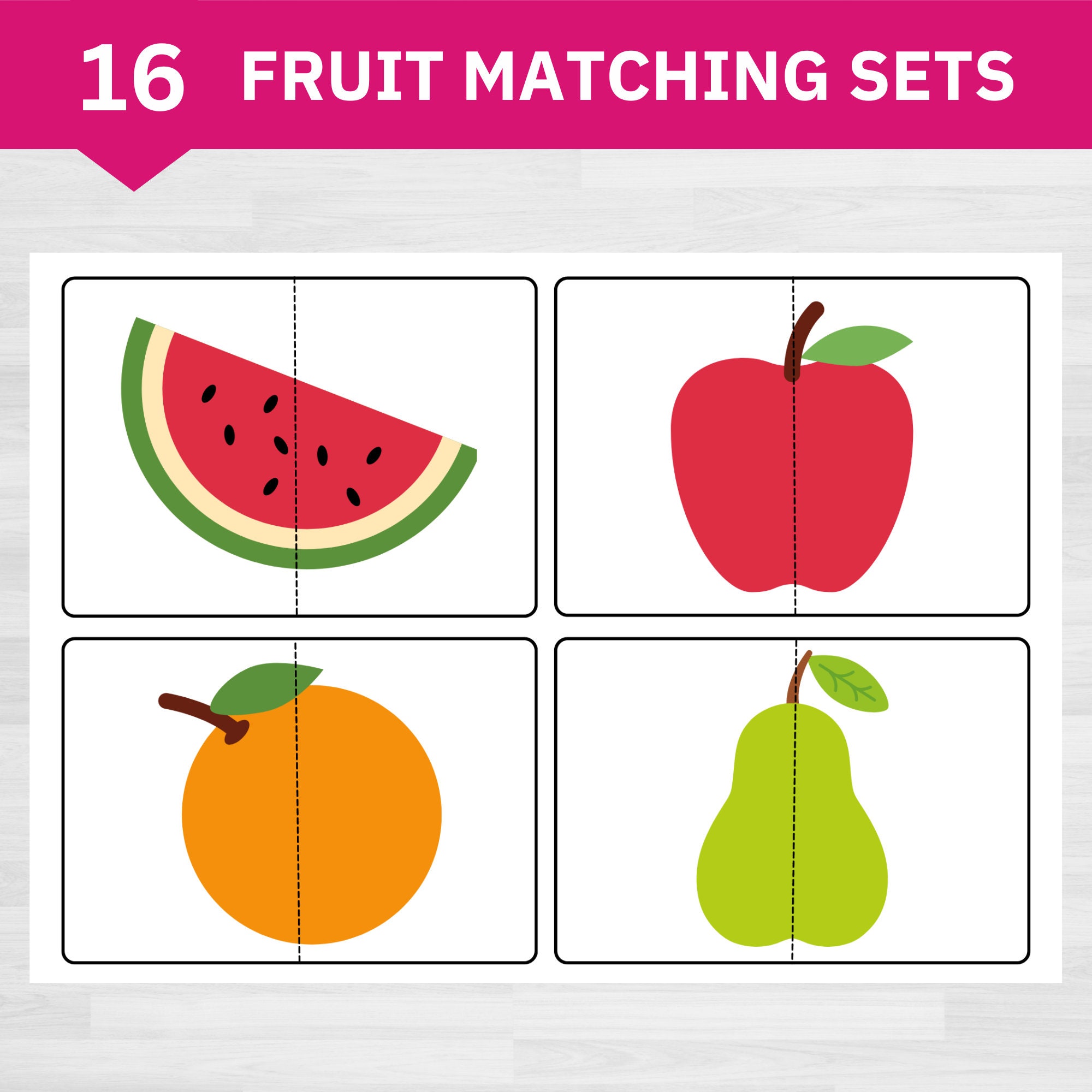 Fruit Matching Activity Fruit Flashcards Fruit Matching Printable Fruit ...