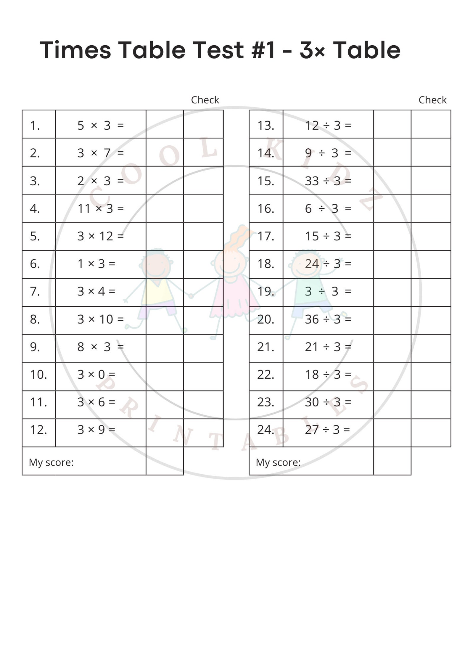Times Table Multiplication Worksheets | Time Tables Printable | Times ...