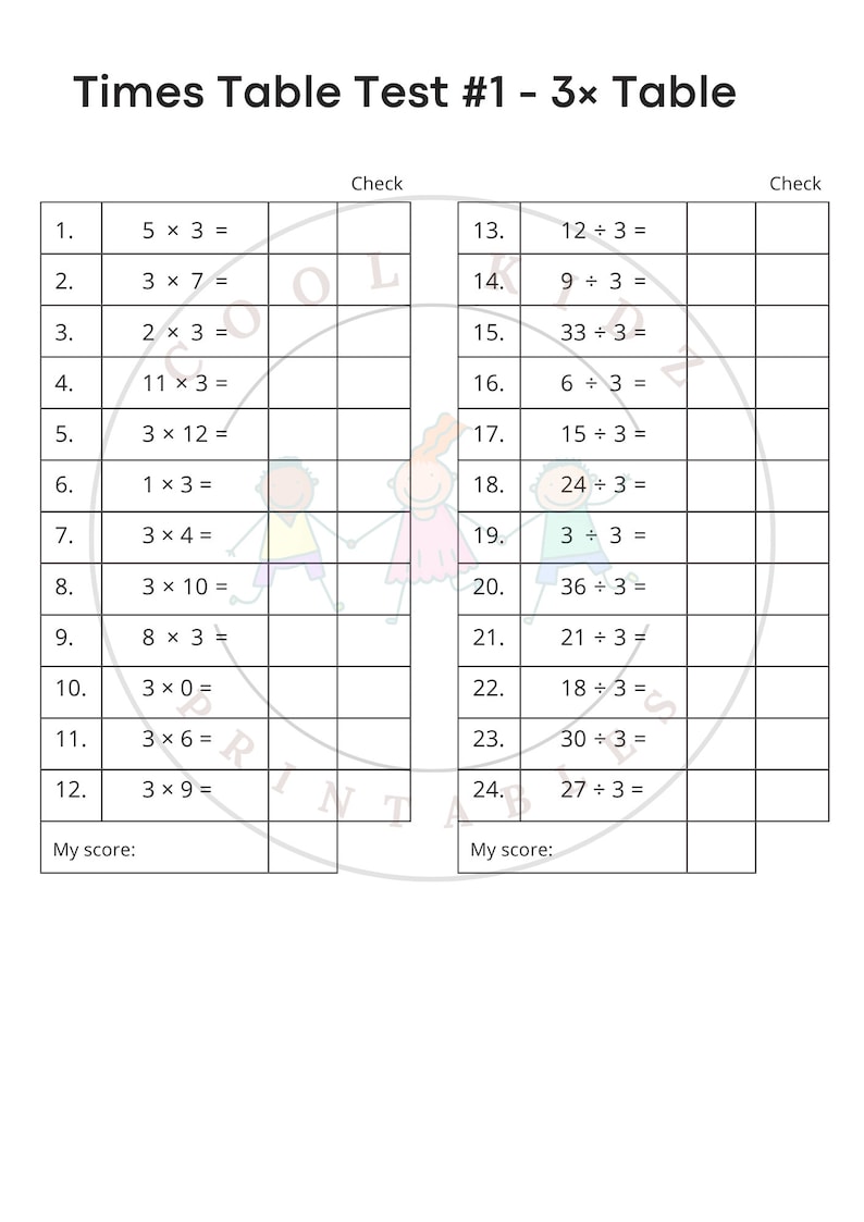 Times Table Multiplication Worksheets | Time Tables Printable | Times ...