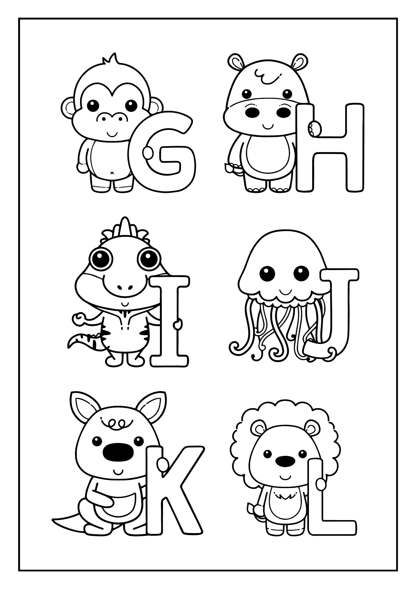 Animal Alphabet Printable Alphabet Worksheets Letter Worksheets for ...