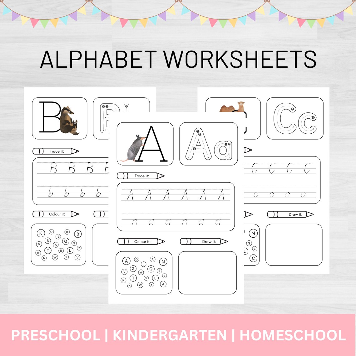 Alphabet Letter Worksheets Alphabet Tracing Preschool Sheets ...