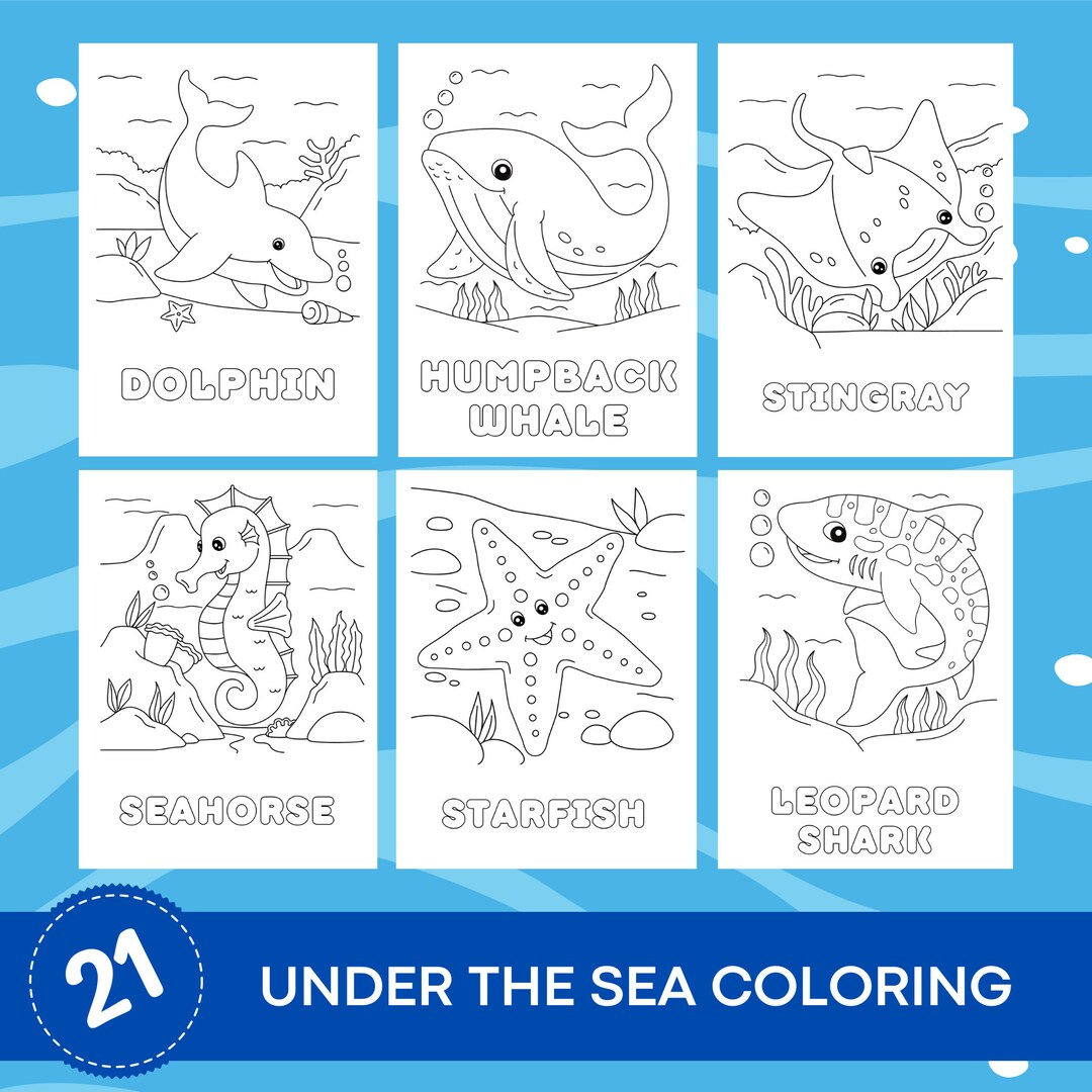 Under the Sea Coloring Pages Ocean Animals Coloring Sea Creatures ...