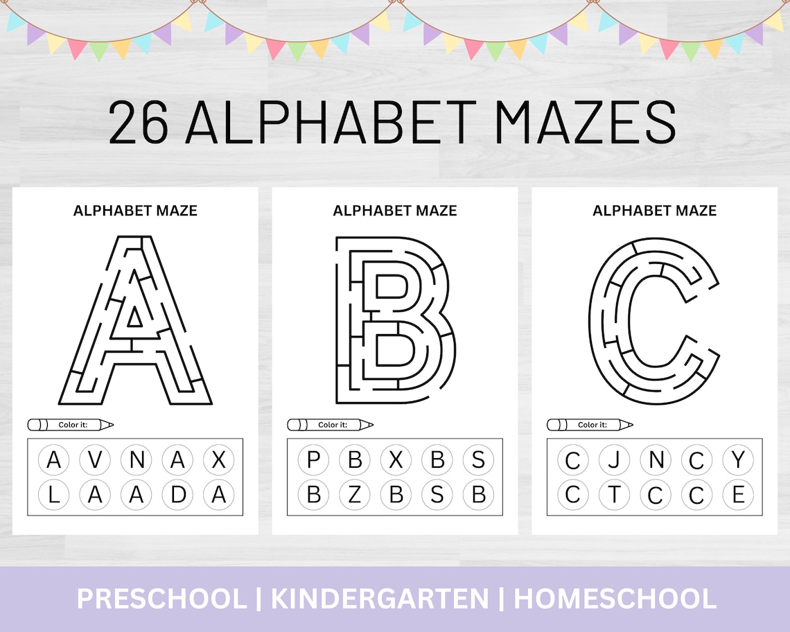 Alphabet Mazes Alphabet Printables Alphabet Worksheets Alphabet ...