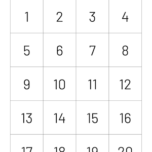 Number Chart 1-20: Teacher Classroom Homeschool Resource (digital ...