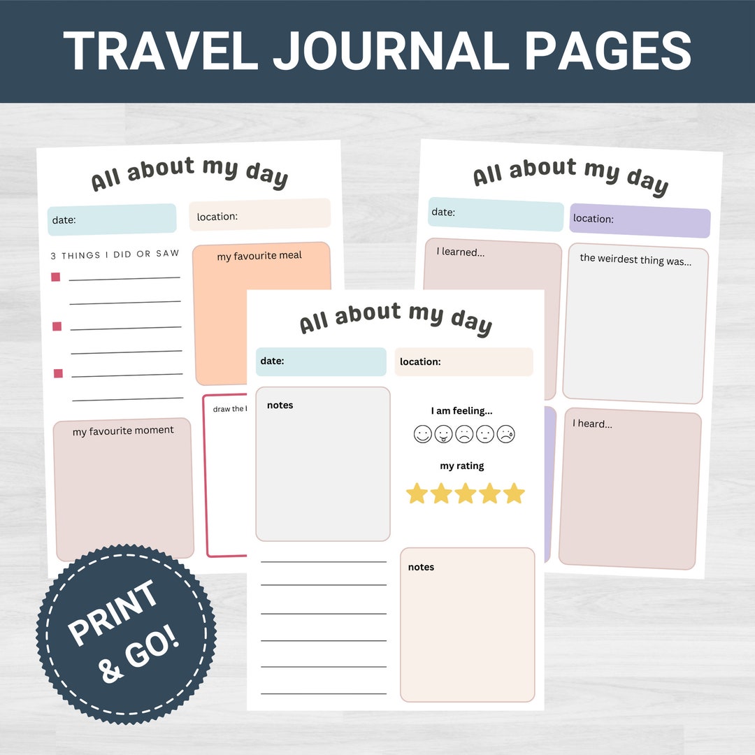 Travel Journal Printable | Travel Journal Kids | Travel Journal Digital ...