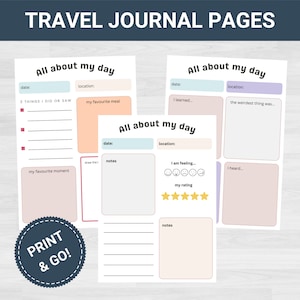 Travel Journal Printable | Travel Journal Kids | Travel Journal Digital ...