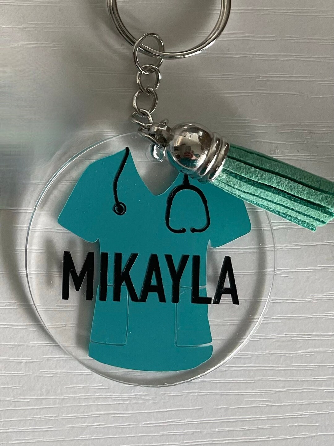 Scrub Top Personalized Keychain - Etsy